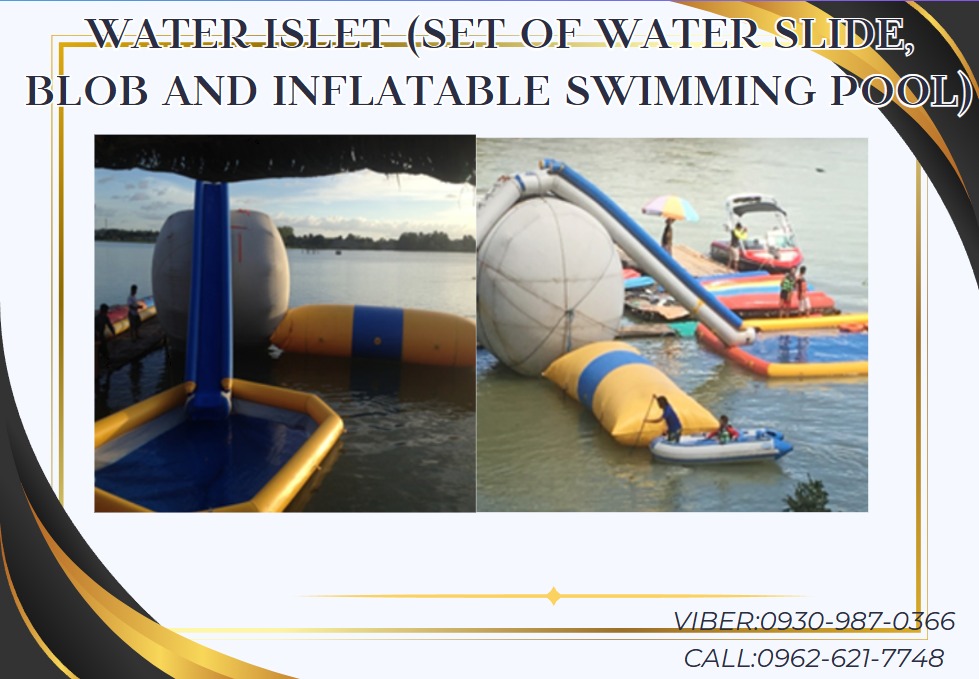 WATER ISLET (SET OF WATER SLIDE, BLOB AND INFLATABLE SWIMMING POOL ...