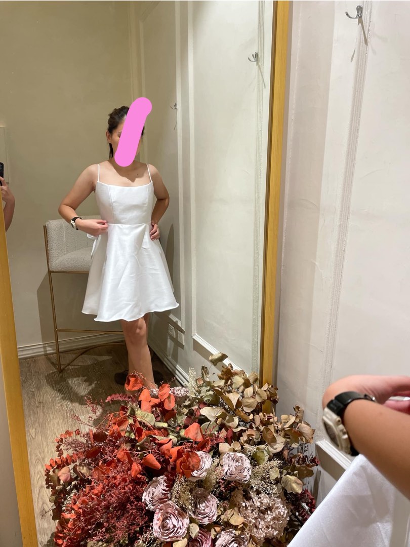 Zoo Label CLAIRE Mini Gown (White Gazaar), Women's Fashion, Dresses ...