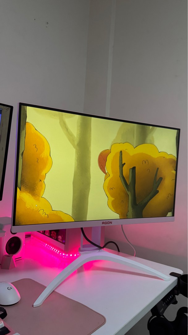 AOC Agon AG273FXR 27" IPS Wide Viewing Angle Gaming Monitor (White/Pink ...