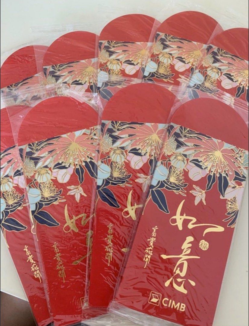 CIMB Bank New CNY Red Packet (each packet is 7 pcs x 9 packets) RM10 ...