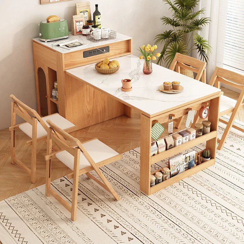 CLIPSE Modern Sintered Stone Extendable Island Dining Table, Furniture & Home Living, Furniture ...