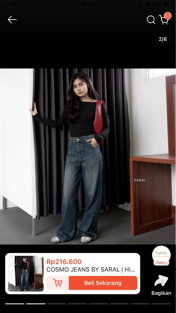 COSMO JEANS BY SARAL | Highwaist Jeans Wide Leg Jeans Baggy Jeans ...