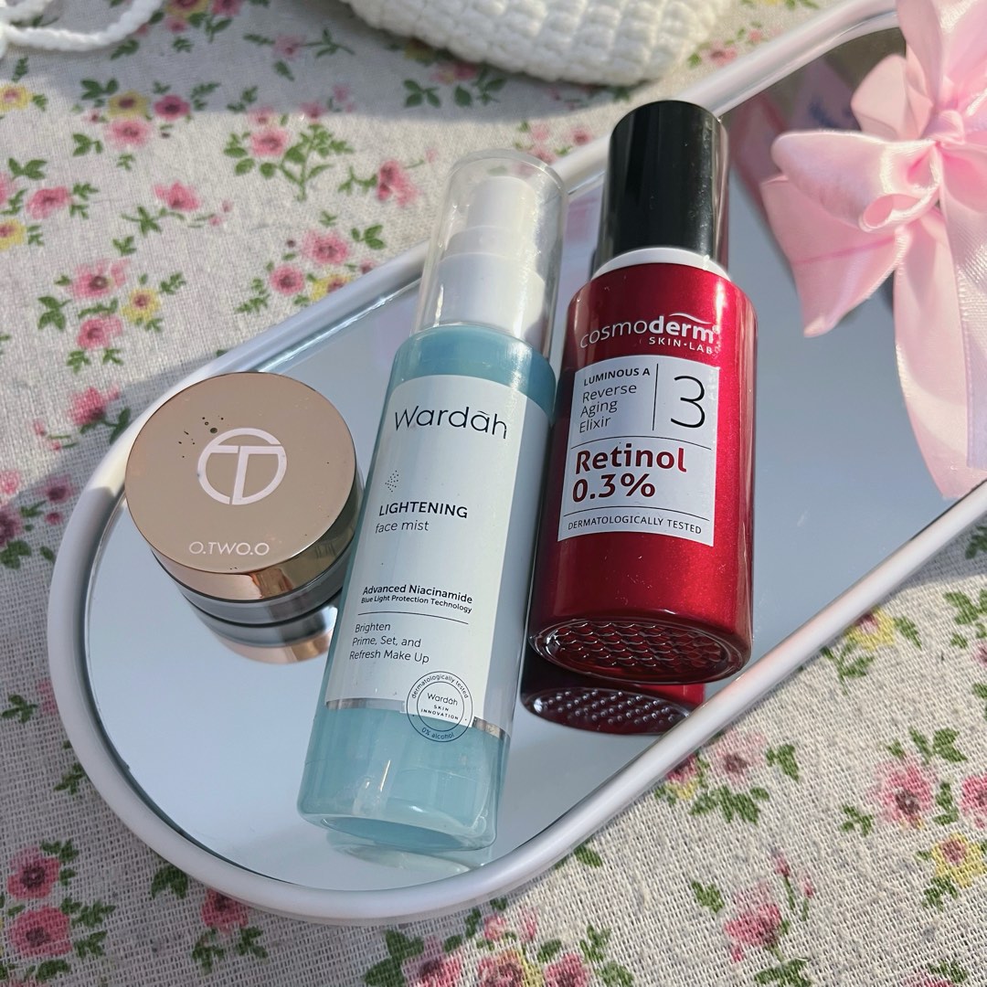 Wardah face mist / o.two.o concealer / Cosmoderm retinol (expired ...