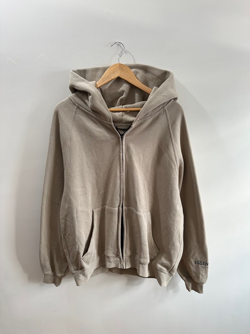 Essentials Zip Up Hoodie, Men's Fashion, Coats, Jackets and Outerwear ...