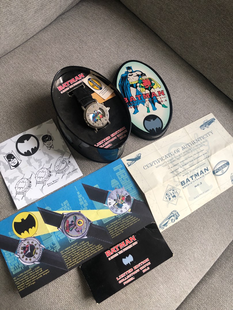 Fossil Watch Limited Edition Batman & Robin, Hobbies & Toys ...