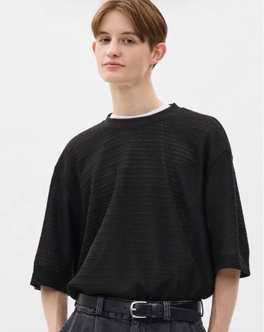 GU by Uniqlo men mesh top, Men's Fashion, Tops & Sets, Formal Shirts on ...