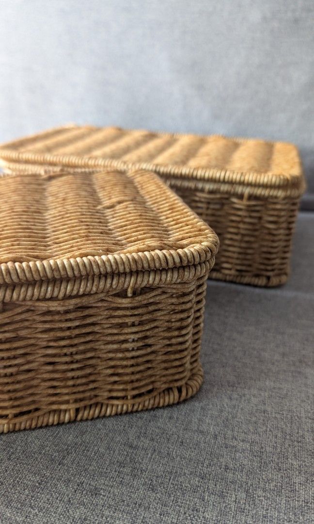Hand woven rattan box, Furniture & Home Living, Home Improvement ...