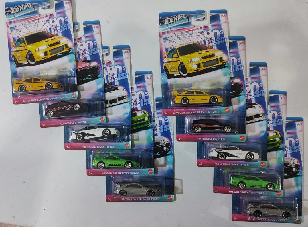 Hot Wheels 90s Street Scene set lancer evo civic eg, Hobbies & Toys ...