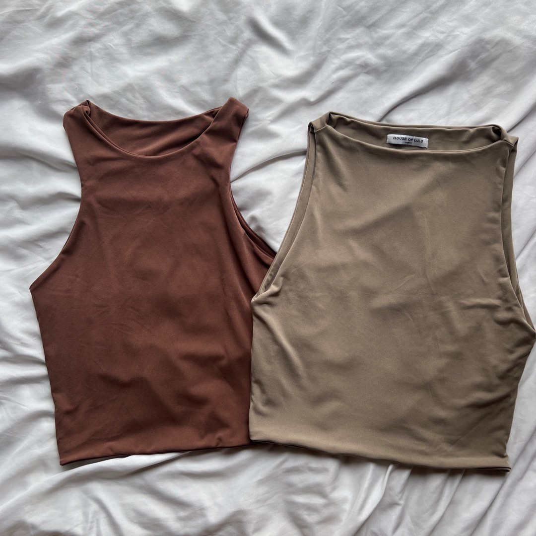 House of lulu crop top (bundle) - brown, Women's Fashion, Tops, Blouses ...