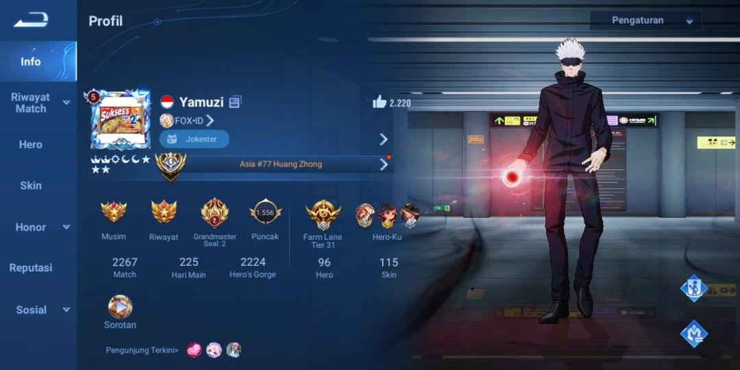 Jual akun HOK jujutsu Gojo murah anti scam, Video Game, Game di Carousell