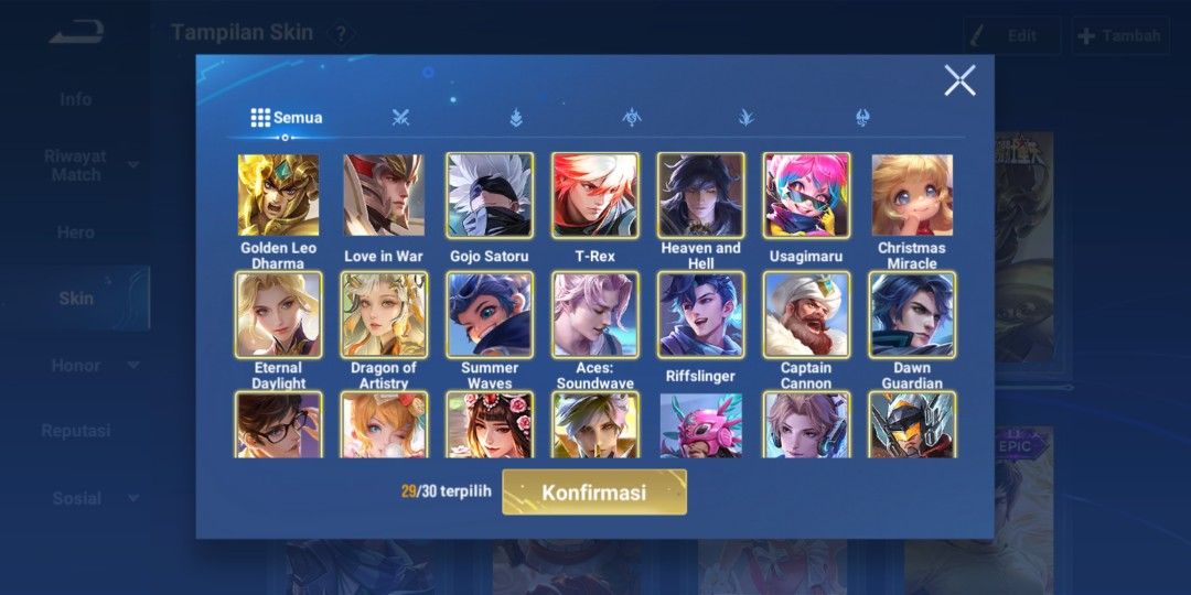 Jual akun HOK jujutsu Gojo murah anti scam, Video Game, Game di Carousell