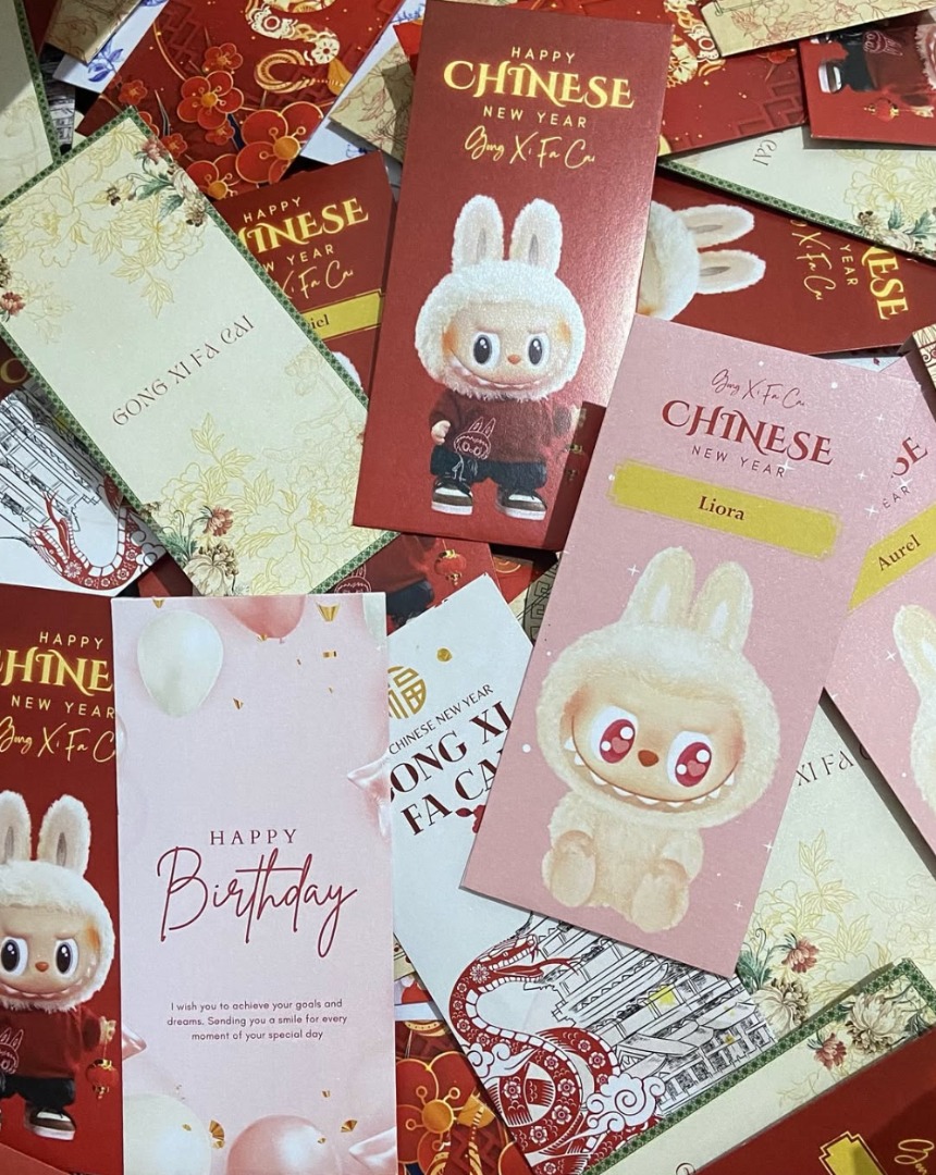 LABUBU RED PACKET RED WALLET RED ENVELOPE MONEY POUCH MONEY PACKET ...