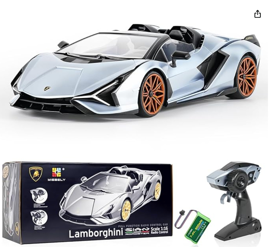 Lamborghini Remote Control Car, 1:16 Scale Lambo Toy Car 7.4V 500mAh ...