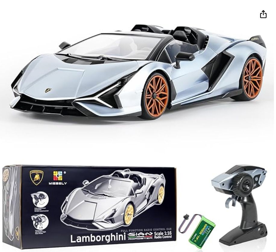 Lamborghini Remote Control Car, 1:16 Scale Lambo Toy Car 7.4V 500mAh ...