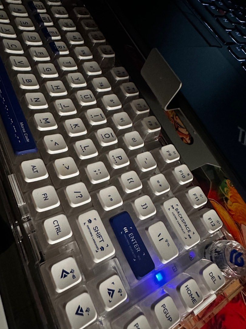 Leobog K81 Transparent Morse Code Mechanical Keyboard (Rare Design ...