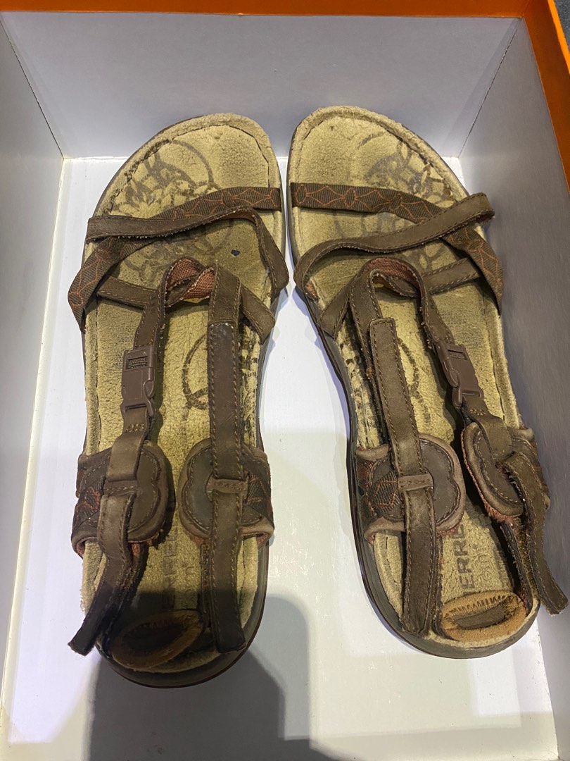 Merrell Sandals Jacardia Dark Earth Strappy Brown, Women's Fashion ...