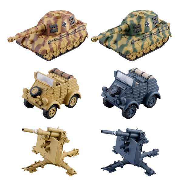 miniQ World Tank Deformed 10 German Panzer Division 3 6Pack BOX Kaiyodo ...