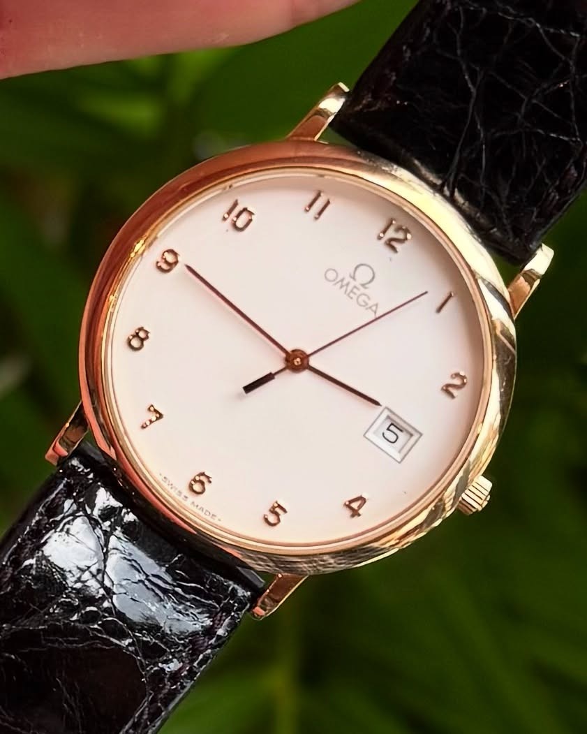 Omega De Ville 1960312 Arabic Numerals Date Gold Plated Watch, Luxury ...