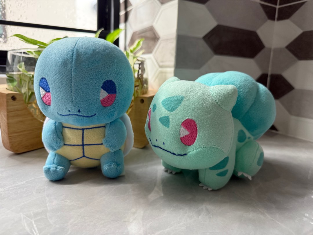 Pokemon Center Original Saiko Soda Squirtle & Bulbasaur Plush, Hobbies ...
