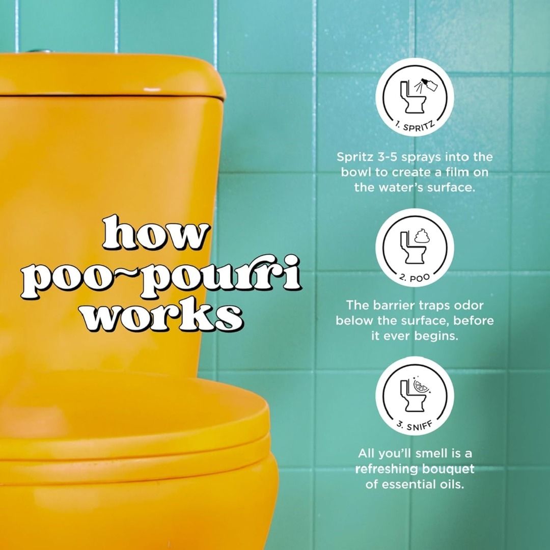 Poo-Pourri Before-You-Go Toilet Spray - Fresh Air Jasmine & Mint - Odor ...