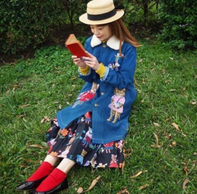 Rare vintage natalie and pete paris denim embroidered cat coat, Women's ...