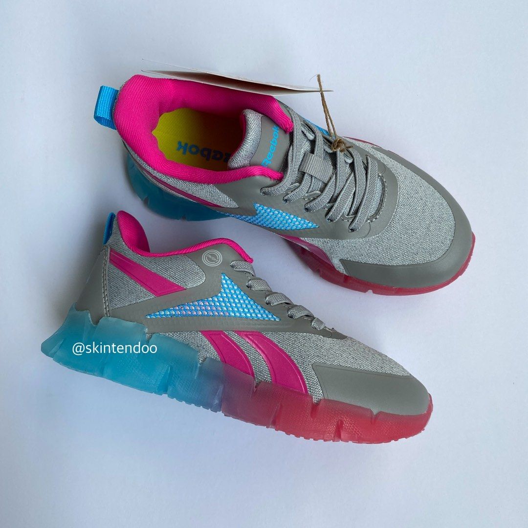 RESMI PT MAP Reebok Zig N Glow Kids Pure Grey Original, Fesyen Wanita ...