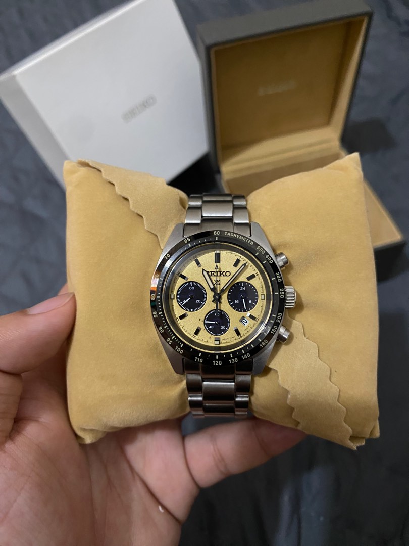 Seiko Prospex Speedtimer gold panda, Luxury, Watches on Carousell