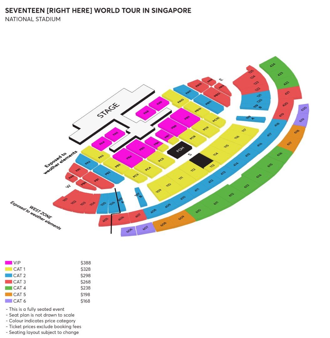Seventeen 17 Right Here 2025 Concert World Tour in Singapore, Tickets & Vouchers, Event Tickets ...