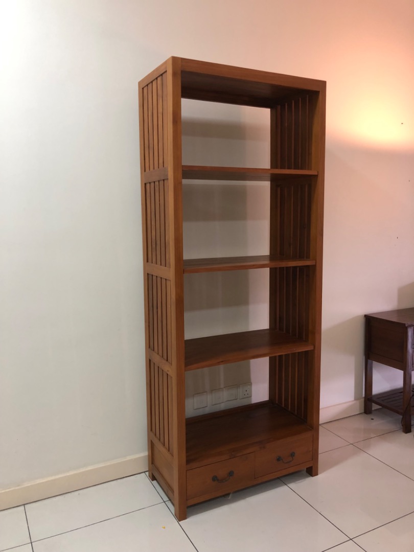 Teak Wood Bookshelf, Furniture & Home Living, Furniture, Shelves ...