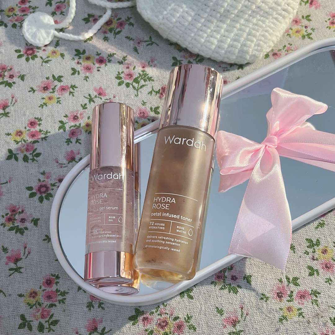 WARDAH Hydra Rose Petal Infused Toner & Hydra Rose Micro Gel Serum ...