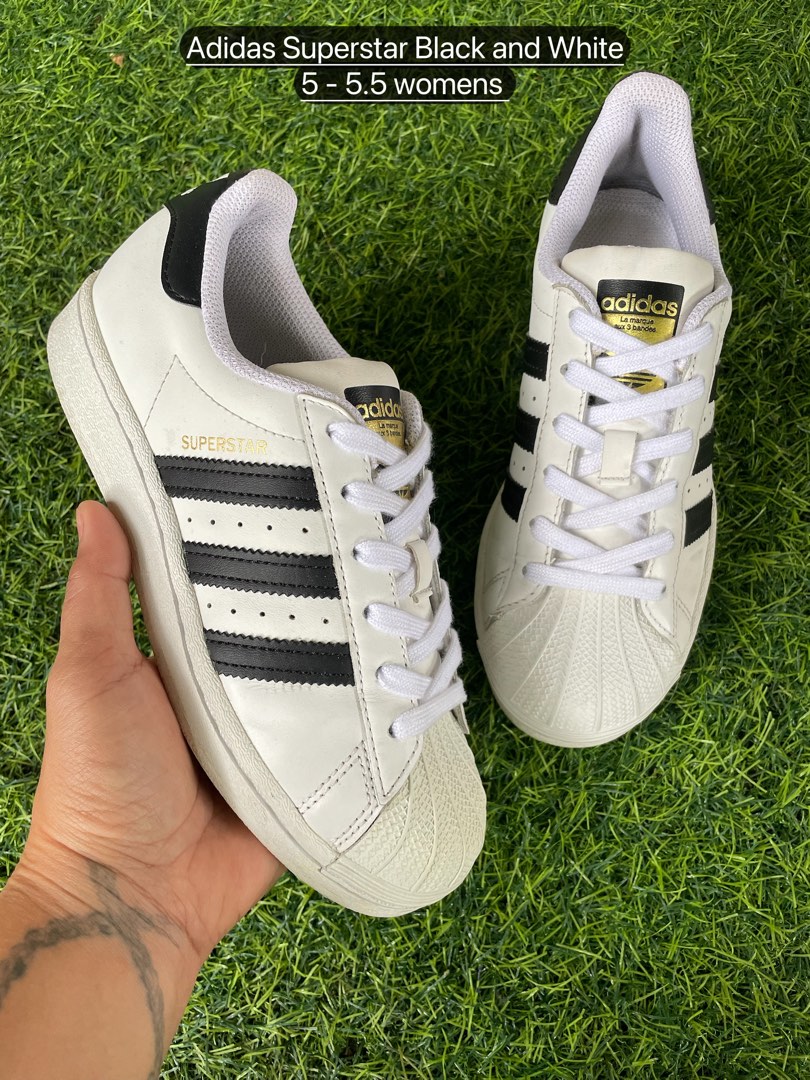 Adidas Superstar Black and White, Women's Fashion, Footwear, Sneakers ...