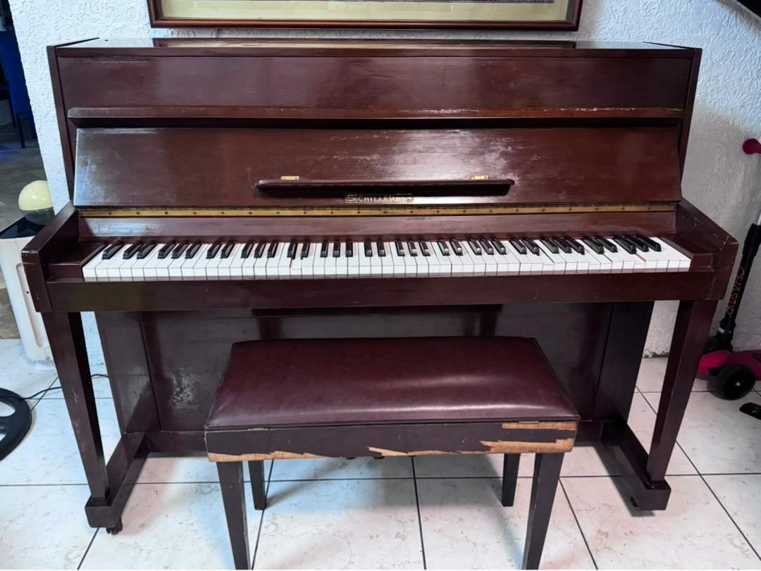 Antique Schiller Upright Piano, Hobbies & Toys, Music & Media, Musical ...