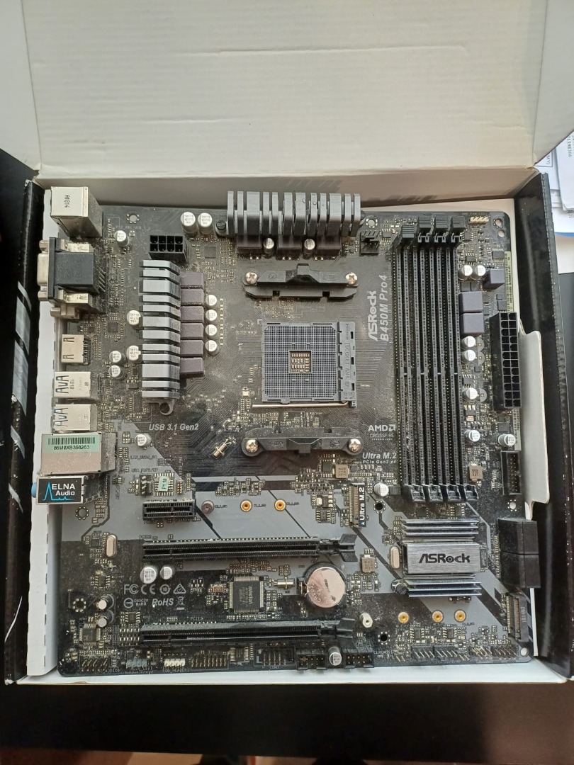 Asrock B450M Pro 4 micro ATX motherboard, 電腦＆科技, 電腦周邊及配件, 電腦周邊產品 ...