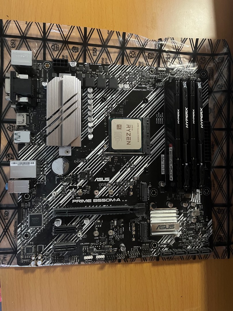 ASUS B550M-A + AMD R5 5600X + HyperX Fury DDR4 32GB, 電腦＆科技, 電腦周邊及配件, 電腦 ...