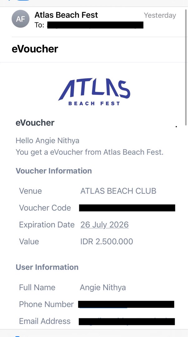 Atlas Beach Club - Bali ( Credit Voucher ), Tickets & Vouchers, Store ...