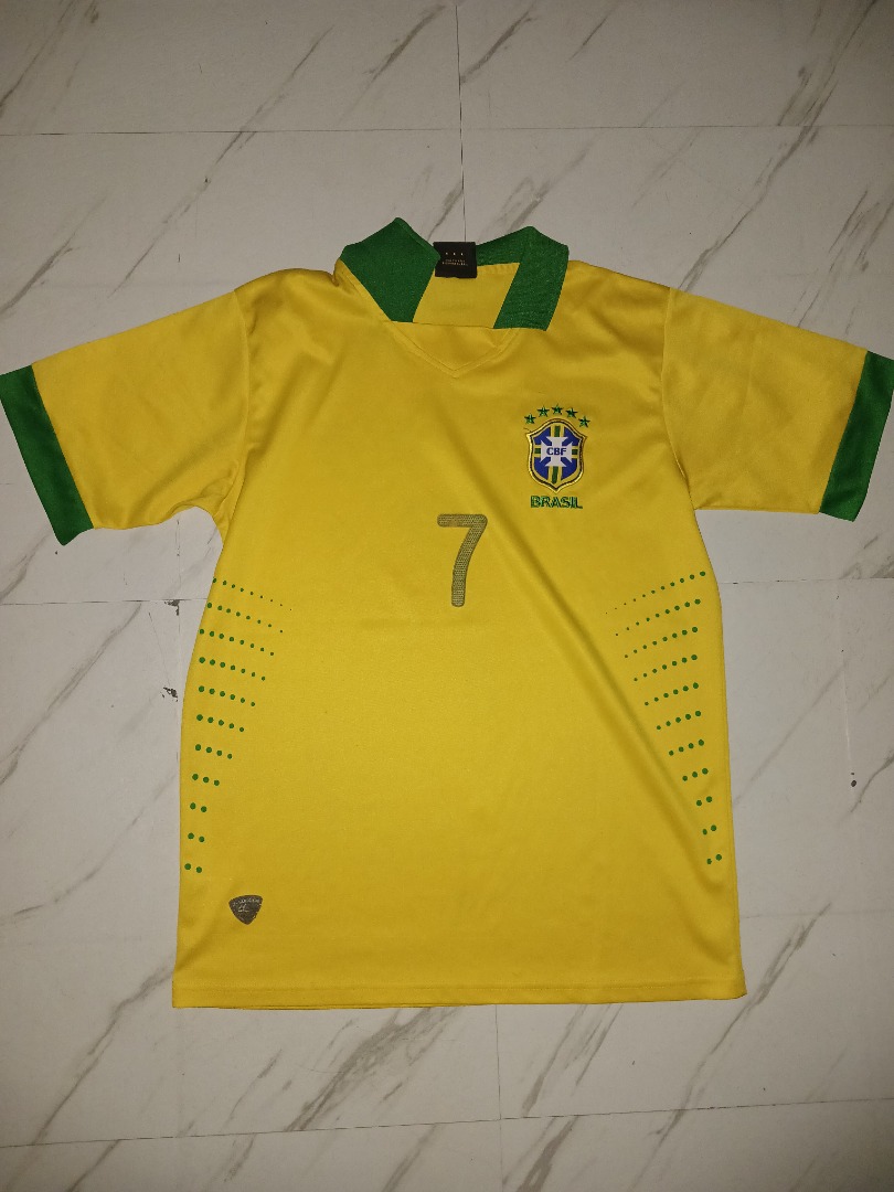 Authentic P-Soccer BRAZIL Football Kit Robinho Jersey, Men's Fashion ...