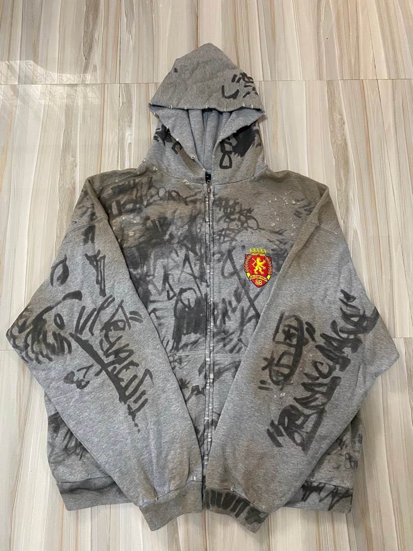 Balenciaga Skater Jacket in Grey, Men's Fashion, Coats, Jackets and ...