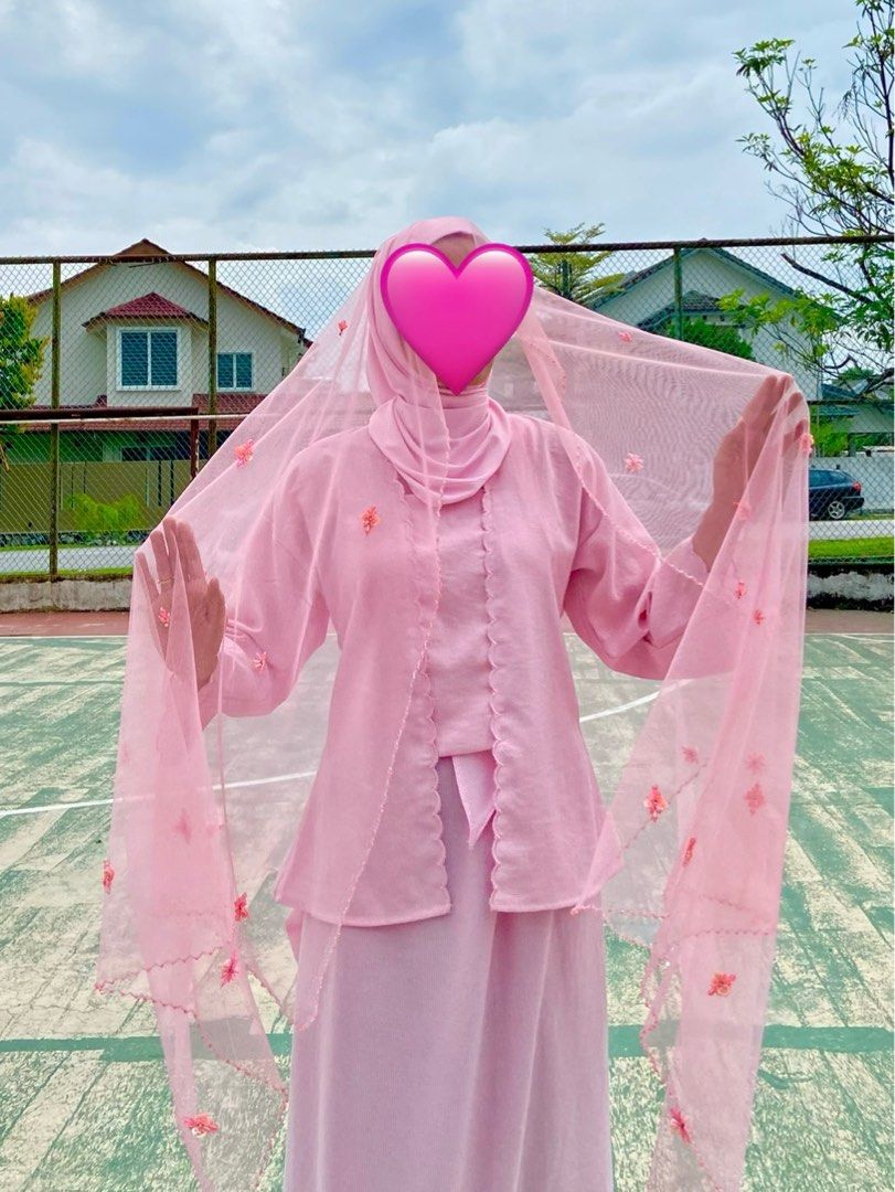 Beaded Veil Selendang 2025 Raya by That Messy Gal, Women's Fashion ...