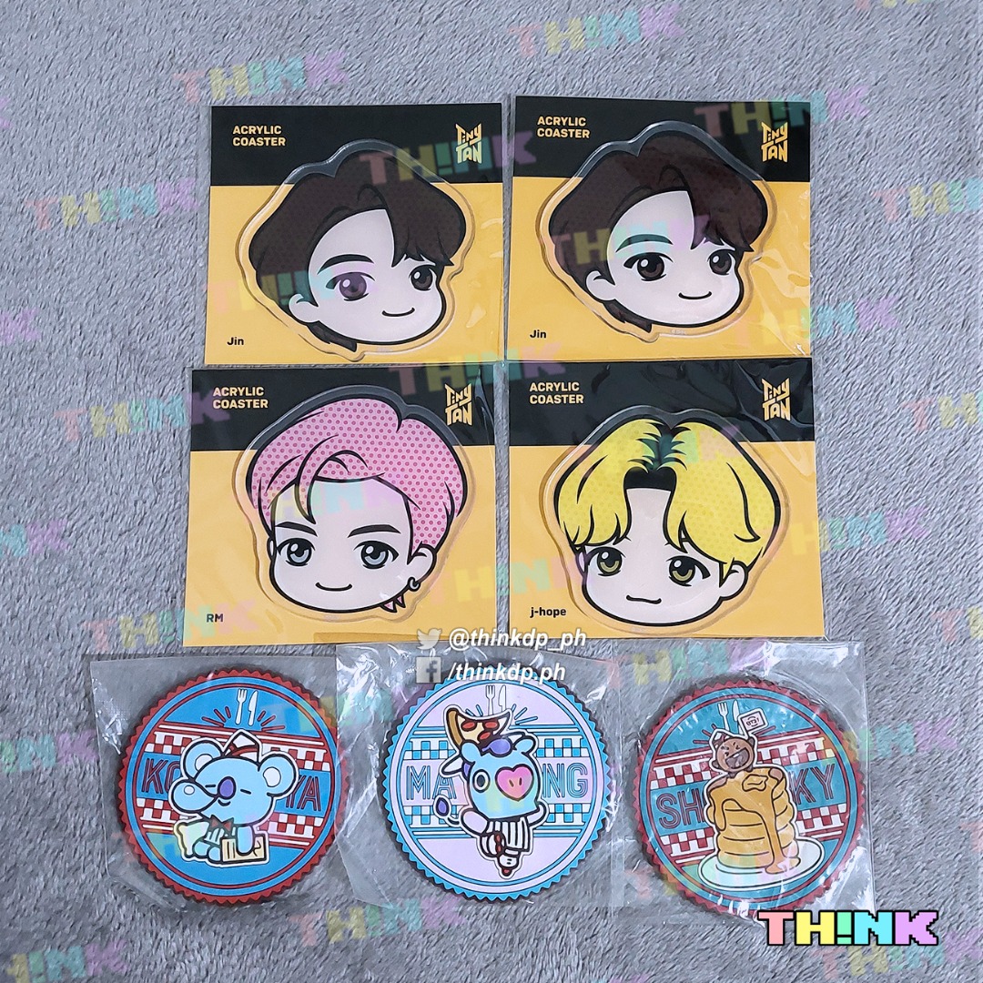 BTS / BT21 Acrylic / Rubber Coaster ( tinytan butter rm jin jhope koya ...