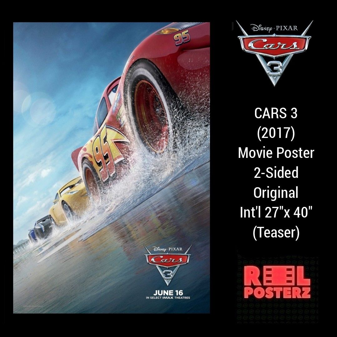 CARS 3 (2017) Movie Poster 2-Sided Original International 27"x 40 ...