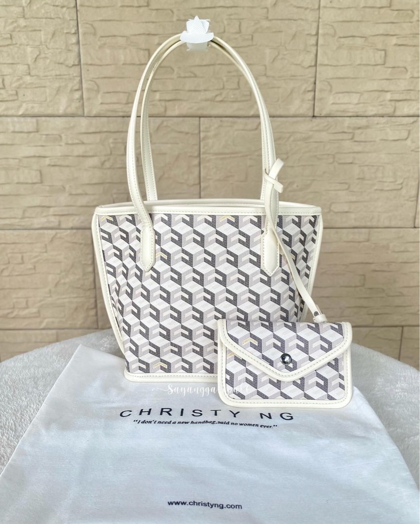 Christy NG Mini Russo in White Tas Tote Bag, Barang Mewah, Tas & Dompet ...