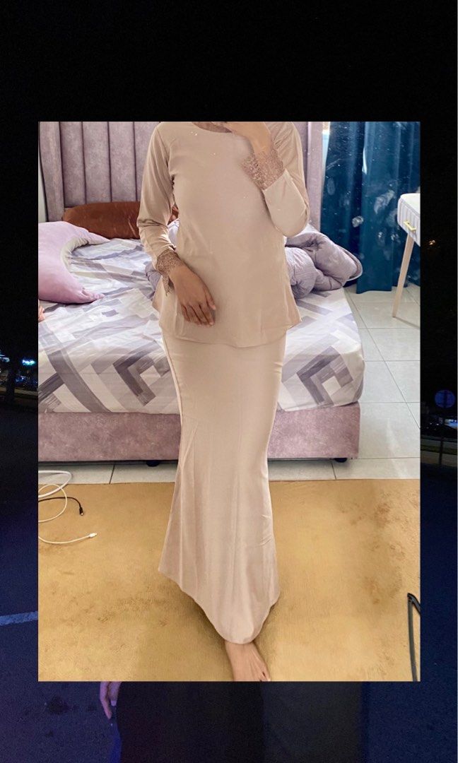 Cllea baju kurung (NUDE), Women's Fashion, Dresses & Sets, Traditional & Ethnic wear on Carousell