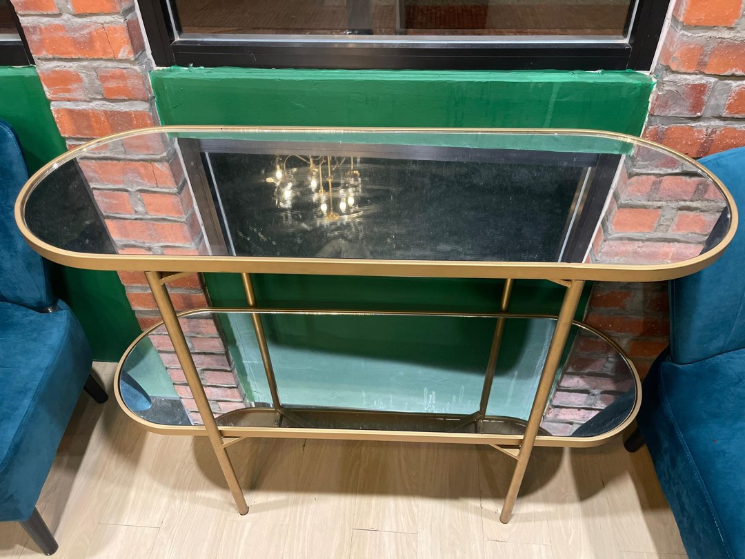 GOLD GLASS SHELF SSF, Furniture & Home Living, Furniture, Shelves ...