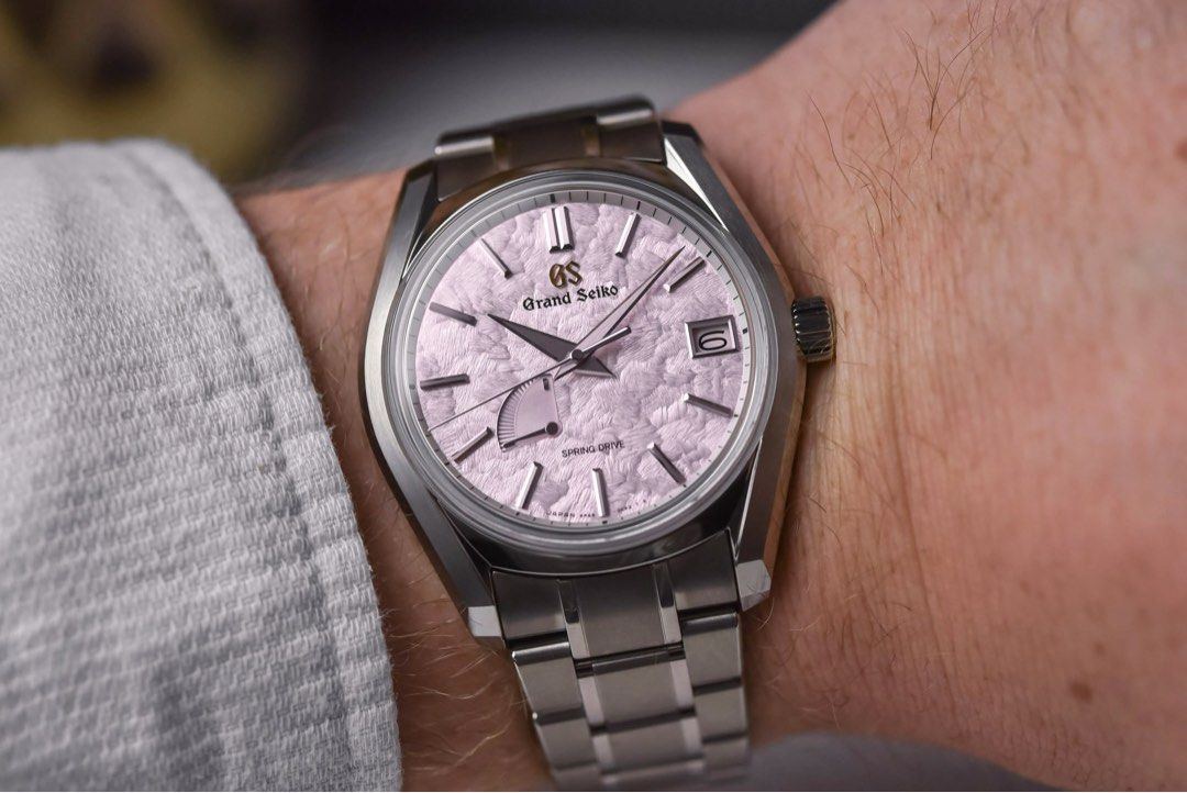 Grand Seiko SBGA413 Titanium Shunbun Spring Drive Sakura Blossom Pink ...