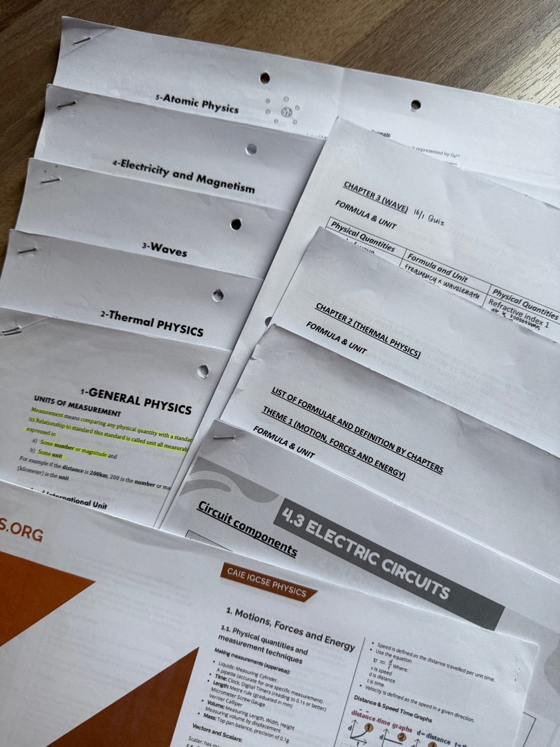 IGCSE Physics 0625 Printed & Handwritten Notes, Hobbies & Toys, Books ...