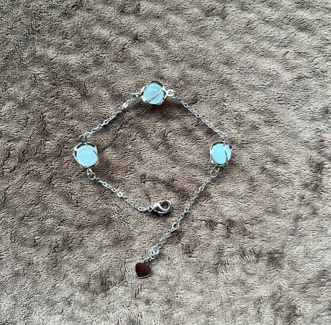 Japan silver faux moonstone bracelet for fortune, Women's Fashion ...