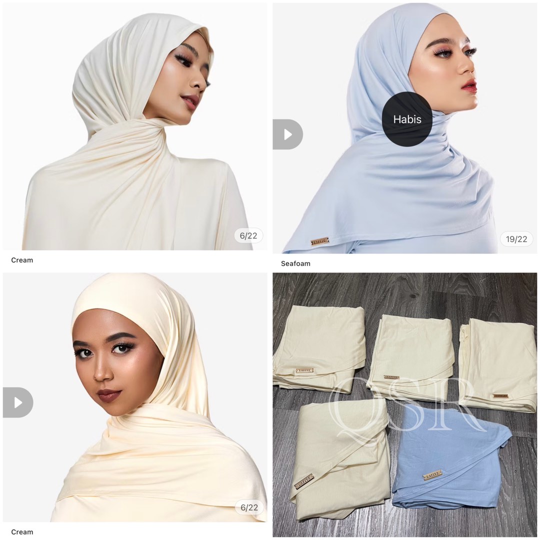LAST PIECE! Lafiye Skiv Rou Cream Skiv Tie Cream (Seafoam SOLD), Fesyen ...