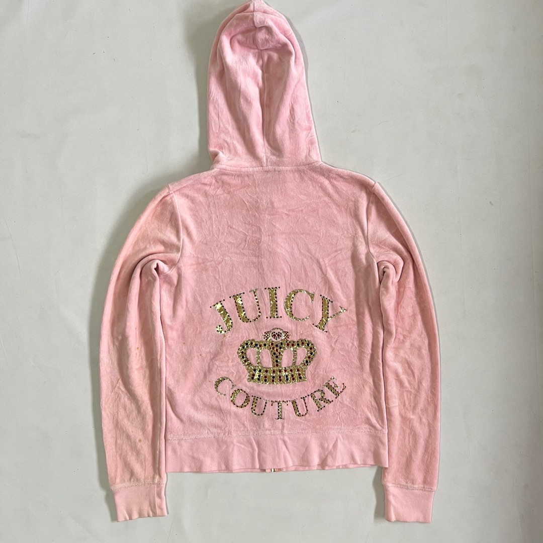 light pink baby pink velvet velour jacket juicy couture jc | y2k ...