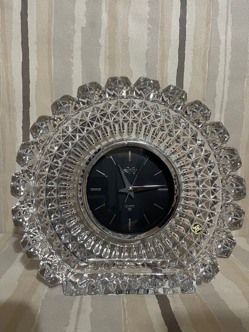 Vintage Lofty Hoya crystal desktop/wall clock, Furniture & Home Living ...