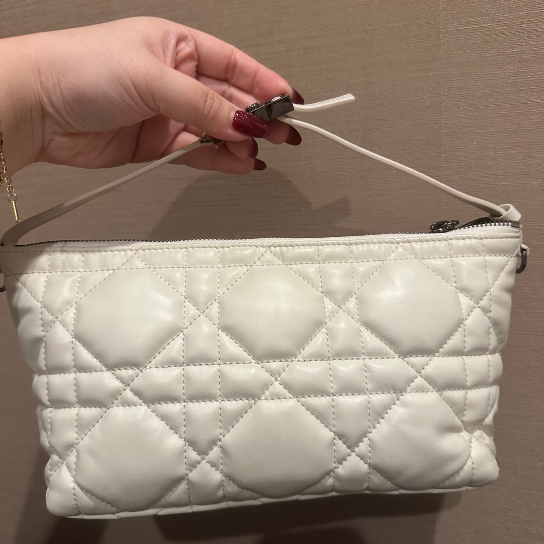 Nomad white dori pouch leather gunmetal hardware ex hide luxury, Fesyen ...